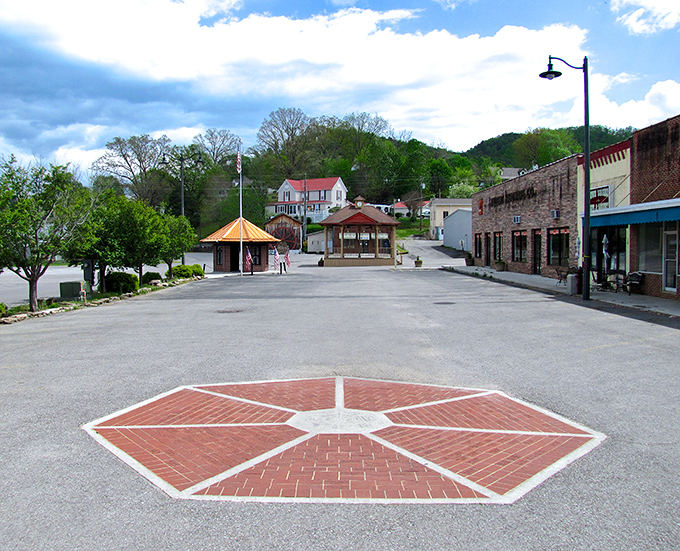 The town square in Tellico Plains features this charming brick star pattern. Small-town pride displayed right where everyone can enjoy it!