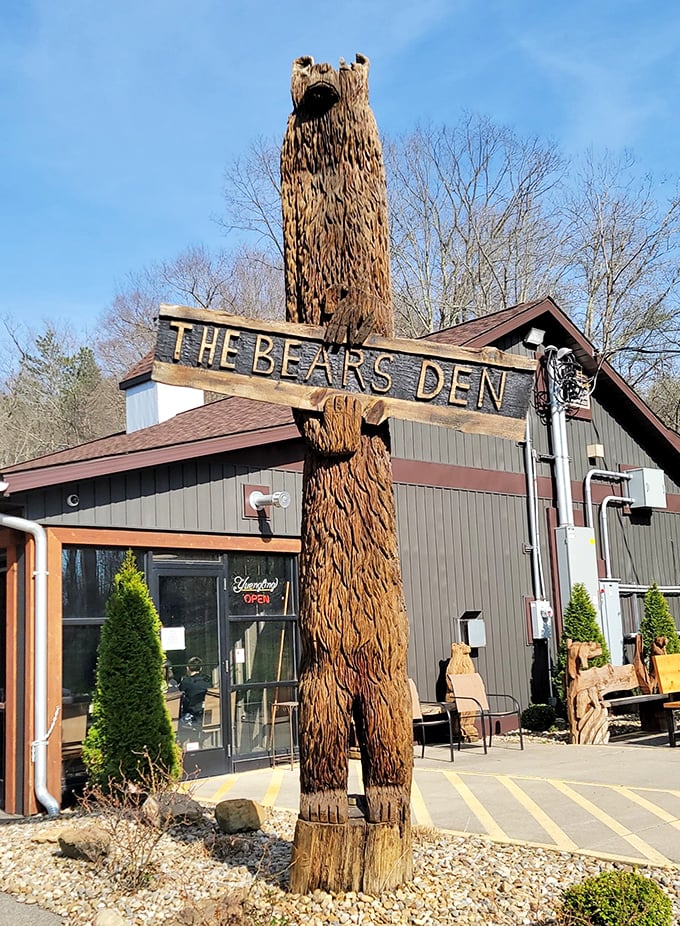 The Bear's Den Steakhouse: Cabin-like charm with steaks that would make a lumberjack weep with joy. Paul Bunyan would approve of these portions.