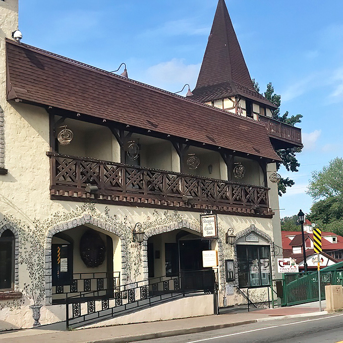 That distinctive tower and balcony create the perfect backdrop for pretending you're in a German fairy tale.