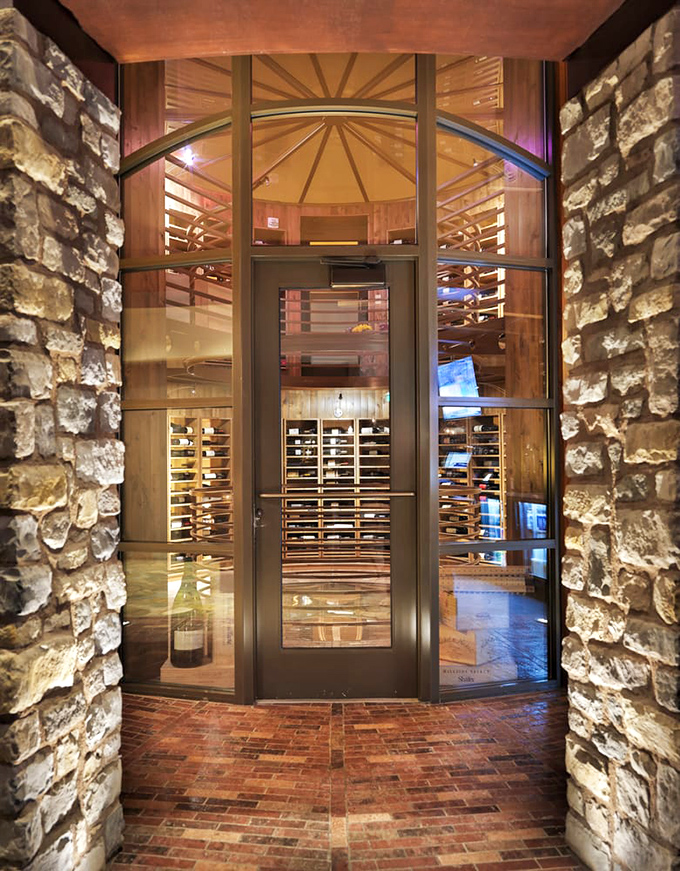 The stone-walled wine cellar at Flying Horse is where grape meets beef in a match made in culinary heaven.