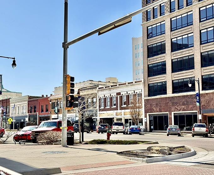 Downtown Topeka balances historic storefronts with modern office buildings—a visual conversation between past and present.