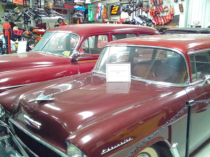These cherry-red Chevrolets gleam with the optimism of 1950s America, when bigger was better and chrome was king.