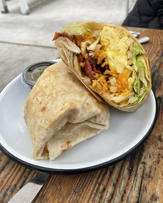 The burrito that ate Sacramento! Wrapped tighter than holiday gifts, with enough fillings to qualify as a complete food pyramid.