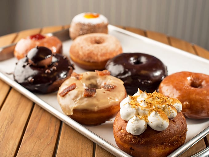 A donut lineup so photogenic it deserves its own Instagram account and talent agent.