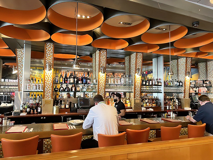 The bar at Junior's&mdash;where Manhattan meets Brooklyn in a marriage officiated by perfectly mixed drinks and neighborhood stories.