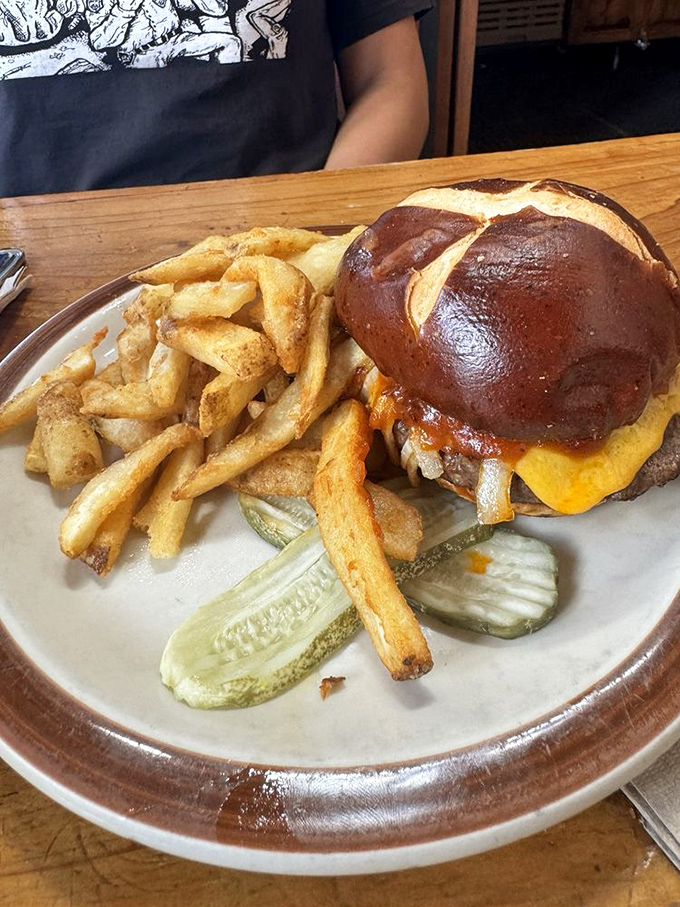 The burger that answers the eternal question: "Can you improve perfection?" Turns out, yes&mdash;just add a pretzel bun and hand-cut fries.