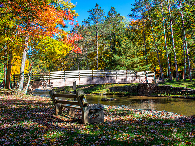 This picturesque bridge seems plucked from a storybook, inviting visitors to cross over to the kind of tranquility that meditation apps can only simulate.