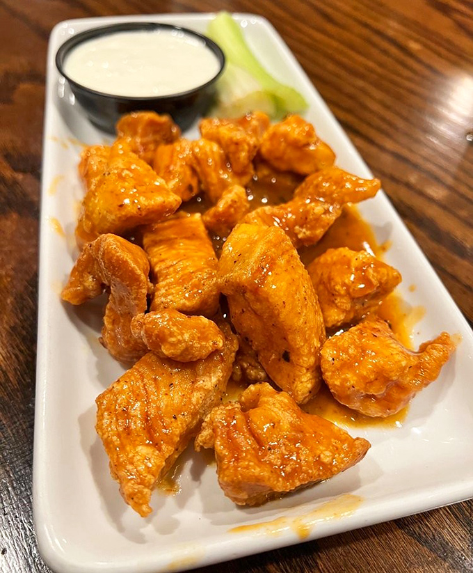 Buffalo bites with attitude&mdash;crispy, saucy, and unapologetically bold. The perfect companion to cold beer and lively conversation.