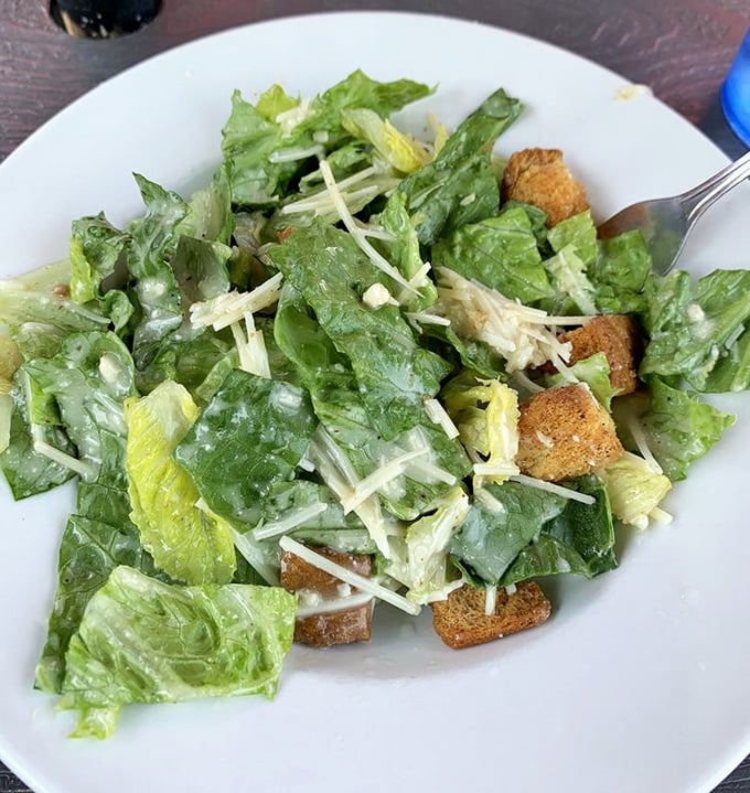 Even the Caesar salad gets the DK treatment. Sometimes you need something green to justify the pancakes you're ordering for dessert.