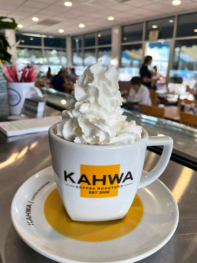 When your coffee comes wearing a cloud of whipped cream, you know you're starting the day on the right foot.