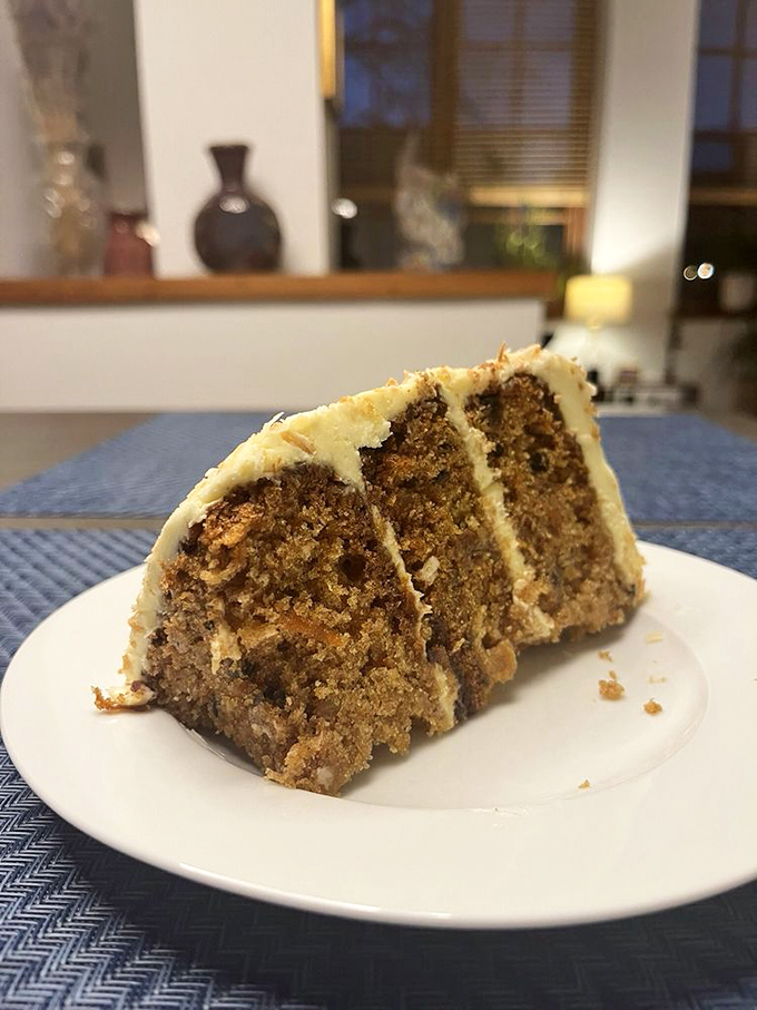 Carrot cake that doesn't pretend to be health food&mdash;just three glorious layers of spiced perfection with cream cheese frosting worth every calorie.