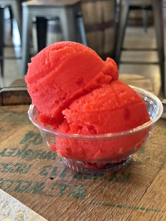 Cherry ice so vibrant it practically glows. The perfect palate cleanser after a cheesesteak&mdash;or the perfect excuse for a second visit.