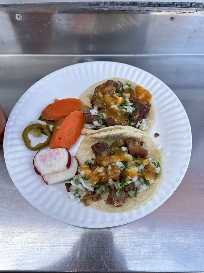 Tacos on a metal counter&mdash;the original farm-to-table experience if the farm were the ocean and the table were, well, a counter.