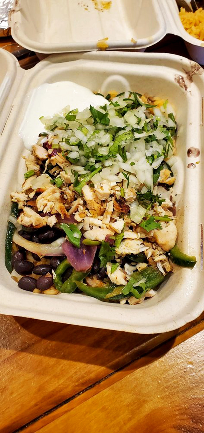 A fiesta in a bowl&mdash;chicken, peppers, beans, and fresh herbs creating a colorful tableau that's almost too pretty to eat. Almost.