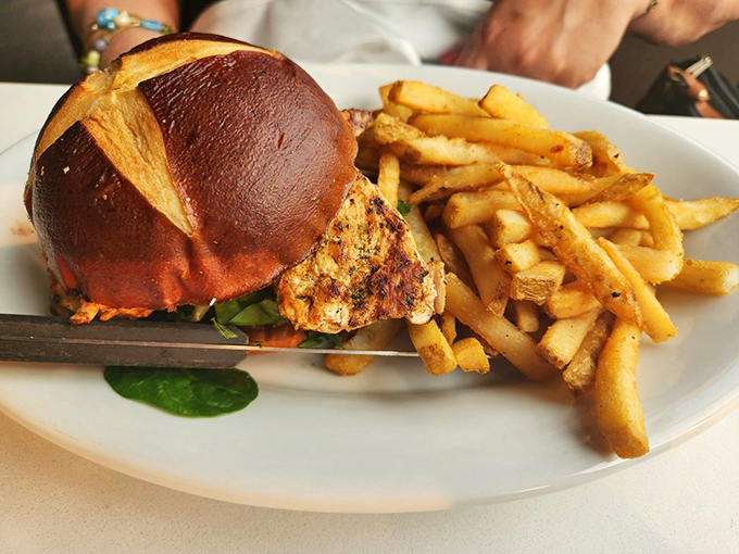 A sandwich so perfectly constructed, it deserves its own architectural award&mdash;that pretzel bun should run for office.