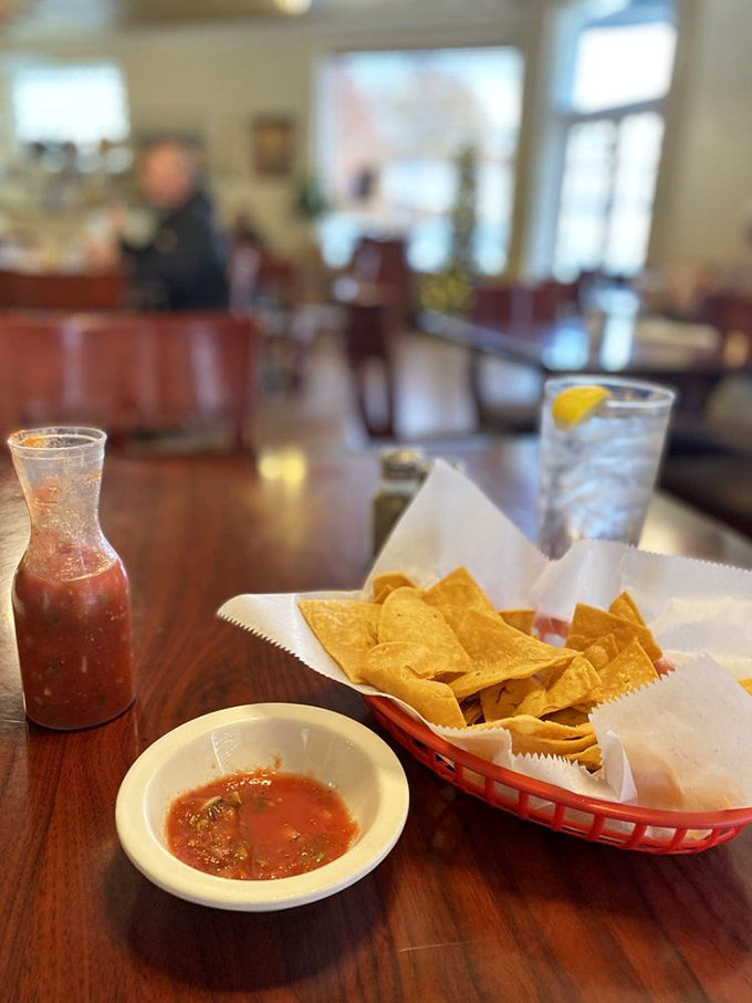 The chips and salsa test is the first exam any Mexican restaurant must pass. Las Delicias aces it with house-made chips and salsa that's fresh, not fiery.