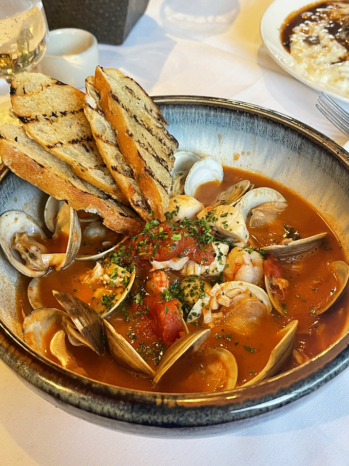 Cioppino brimming with fresh seafood, because sometimes the ocean decides to throw its own delicious dinner party.