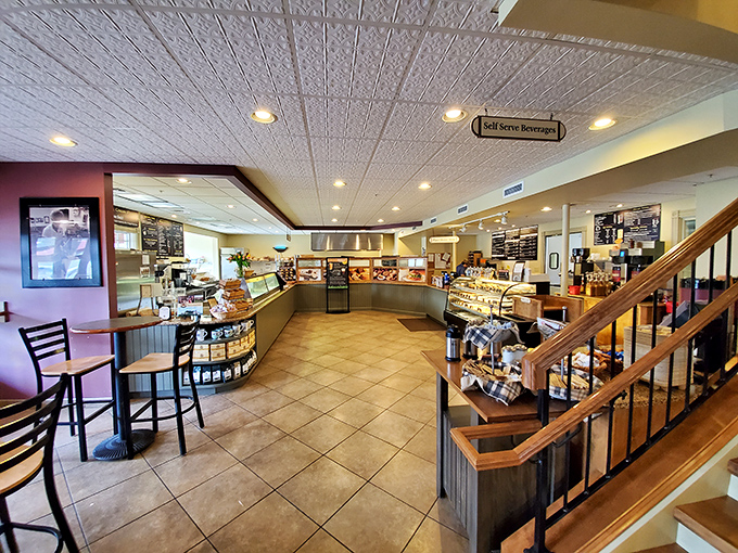 The command center of carbohydrate dreams. This counter has witnessed countless "I'll just get one thing" intentions transform into "I need everything" realities.