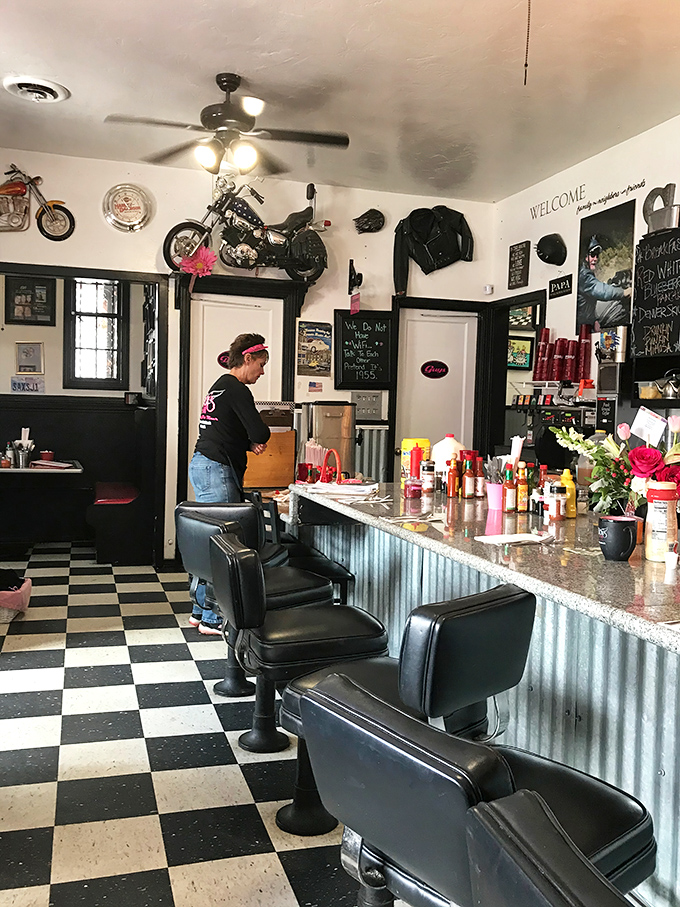 Counter seating where conversations flow as freely as the coffee and stories never end. 