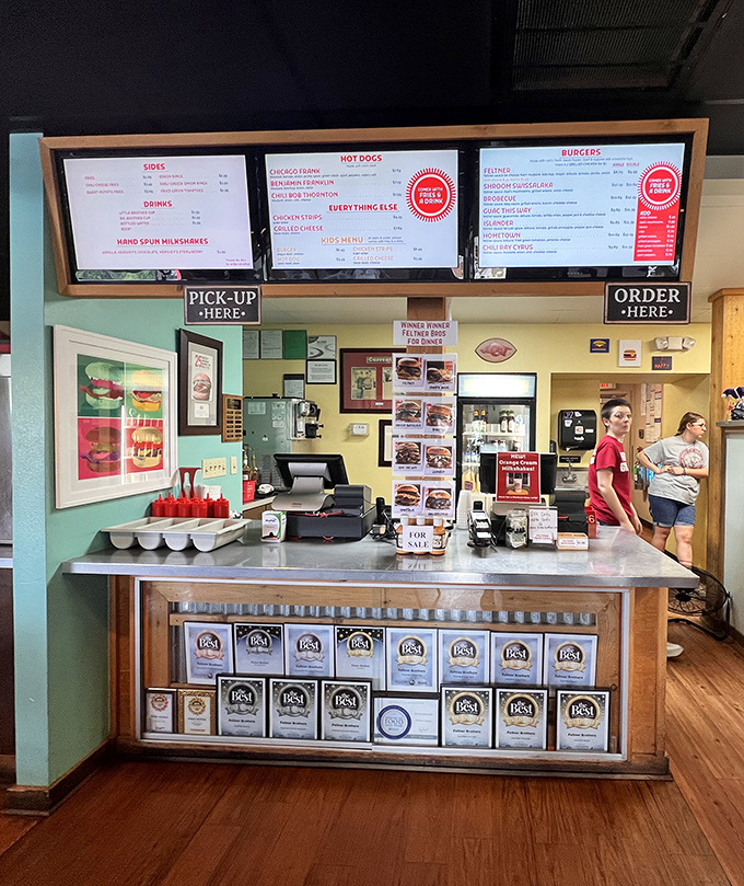 The ordering counter&mdash;where dreams are voiced, then transformed into edible reality by a well-oiled team of burger artisans.