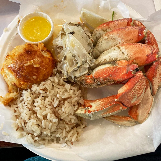 Cracked Dungeness crab that requires serious commitment but rewards you with sweet, succulent treasure inside.