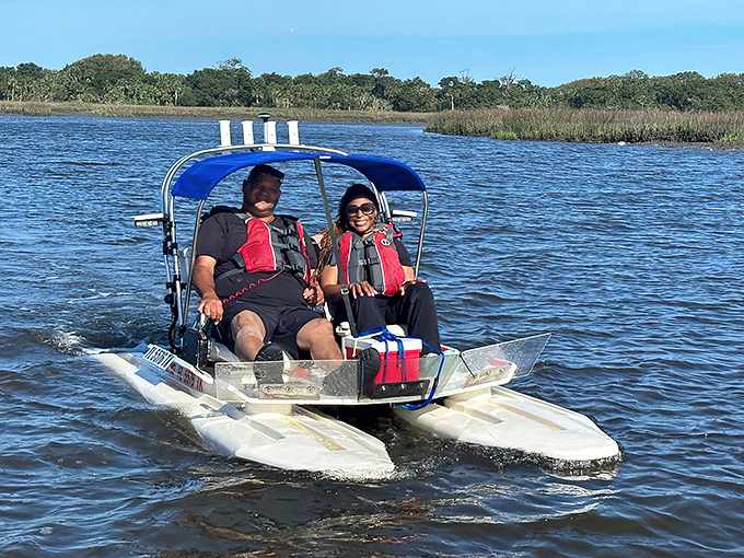 CraigCat boats let you explore the marshlands up close&mdash;like kayaking but with the dignity of not having to wiggle yourself out when you're done.