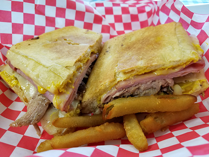 The Cuban sandwich that launched a thousand road trips. Melty cheese meets savory meats in a pressed harmony that's worth crossing county lines for.