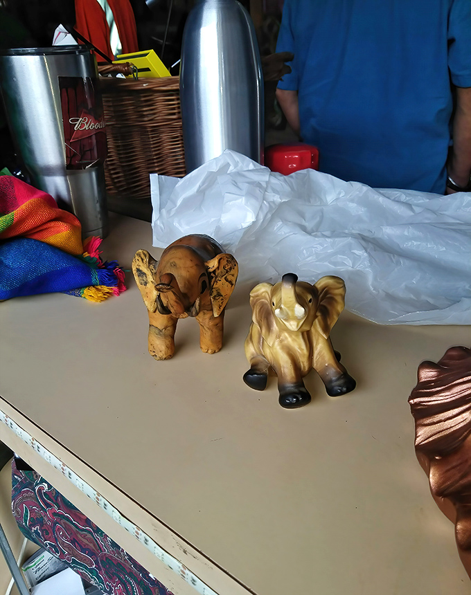 These elephants have seen better days, but in the right hands, they'll become someone's cherished mantelpiece conversation starters.