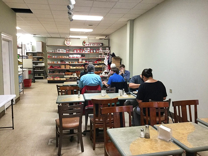 The dining area isn't about Instagram aesthetics&mdash;it's about function over form, where serious eaters gather for serious Polish deliciousness.