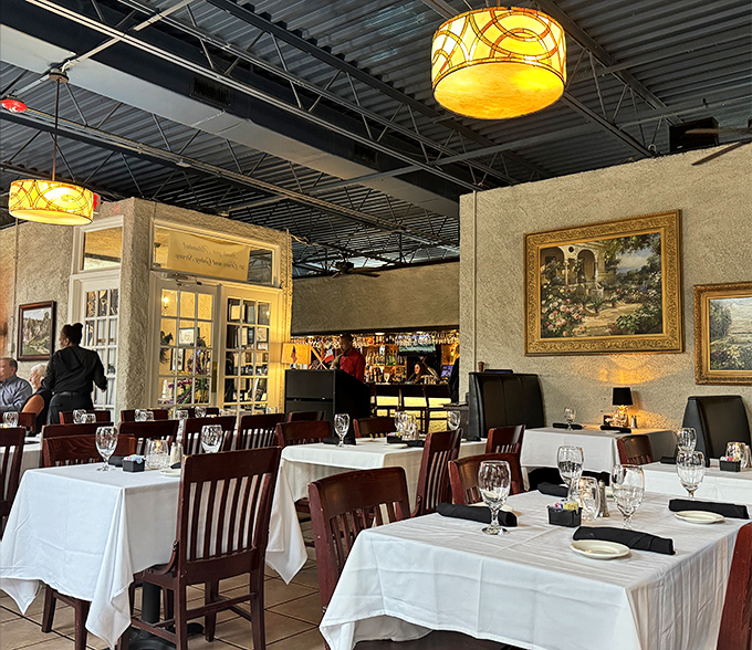 The dining room whispers "special occasion" while somehow making Tuesday night feel like an event worth celebrating. Magic? Perhaps.