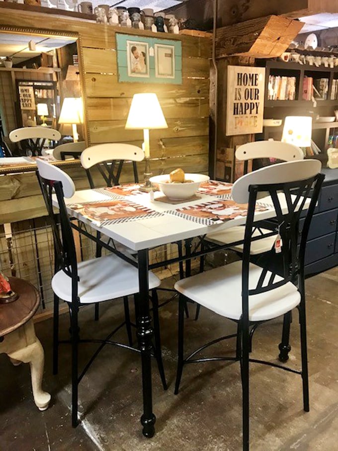 Home is our happy indeed. This dining set isn't just furniture&mdash;it's the stage for future family gatherings and midnight snacks.