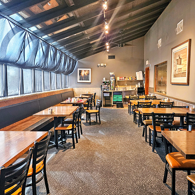 The dining room feels like it was designed by someone who actually eats in restaurants, not just photographs them. Comfortable, unpretentious, and ready for serious eating.