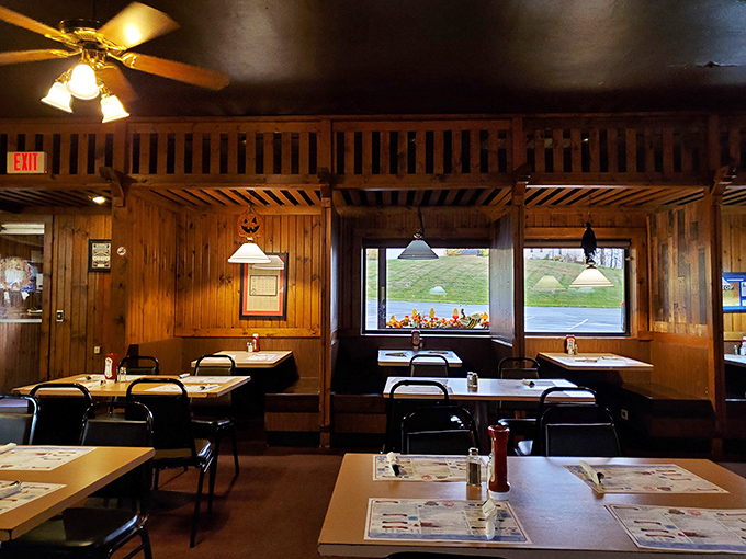 The dining room's wood-paneled charm feels like a time capsule from an era when restaurants focused on food rather than Instagram opportunities.