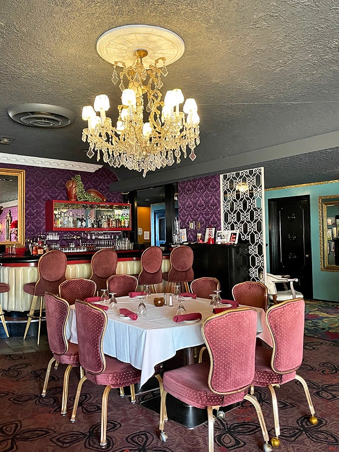 That crystal chandelier has witnessed more marriage proposals and anniversary celebrations than a justice of the peace.