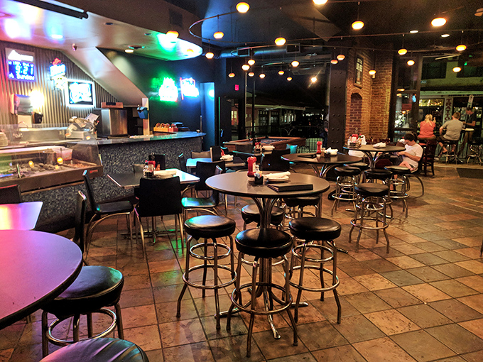 The dining area strikes that perfect balance between "nice enough for a date" and "comfortable enough to wear your Steelers jersey."