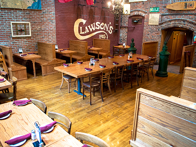 Exposed brick walls and wooden tables create a dining room that feels like it's been welcoming friends for generations &ndash; because it has.