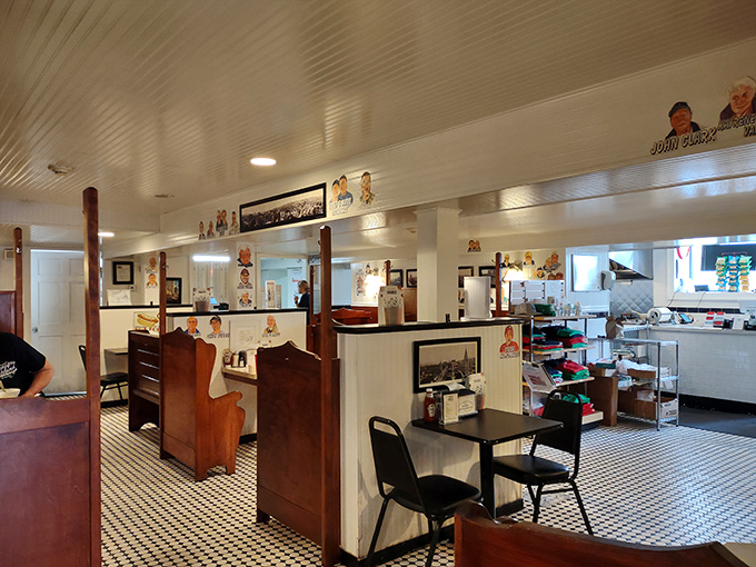 A glimpse into the dining area where countless Scranton stories have unfolded over hot dogs and coffee.