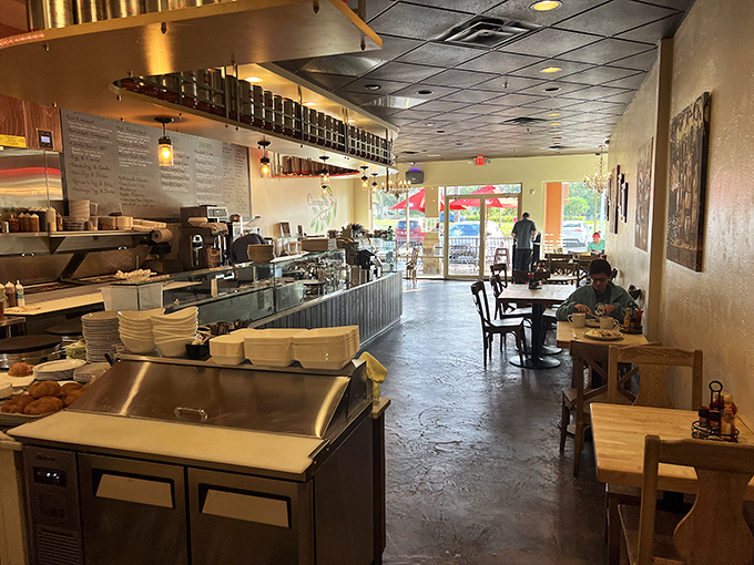 Where breakfast dreams come true. The open kitchen design lets you witness the magic happening, like a delicious Broadway show with better seating.