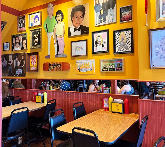 The walls tell stories through eclectic art while diners create their own memories at simple wooden tables&mdash;democratic dining at its finest.