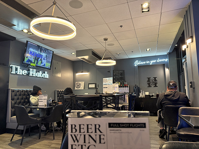 The dining area strikes that perfect balance between "nice enough for date night" and "comfortable enough to bring your loudest friend."