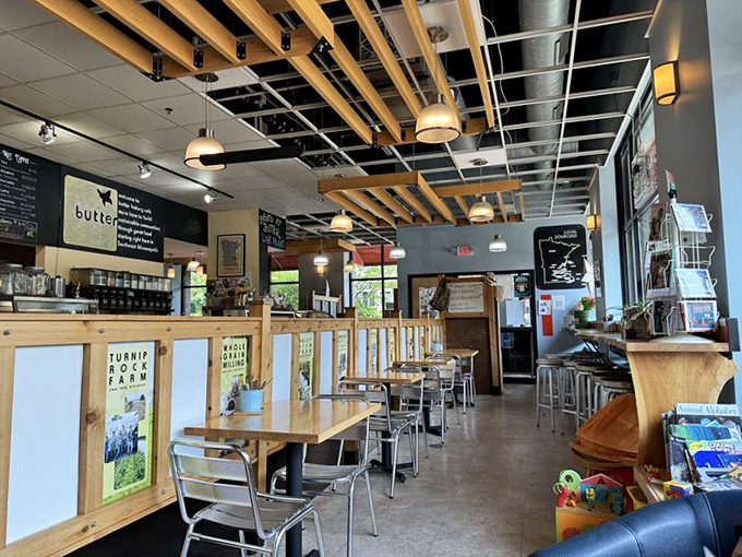 The dining area feels like the living room of that friend who actually knows how to cook, inviting you to linger just a little longer.