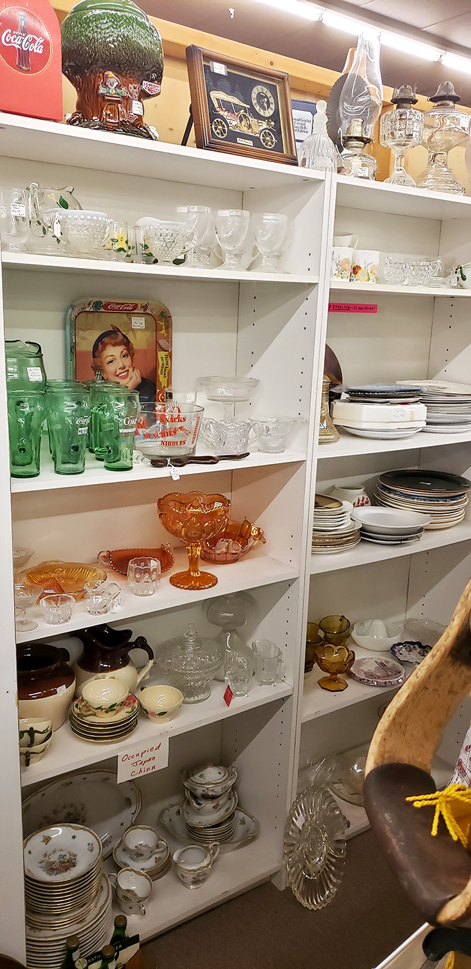 Depression glass and vintage dishware that survived decades of family dinners now wait for a second life in your china cabinet.