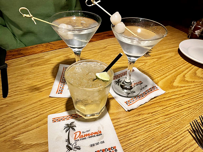 Classic cocktails lined up like old friends at a reunion &ndash; crystal clear martinis and amber highballs that Don Draper would approve of.