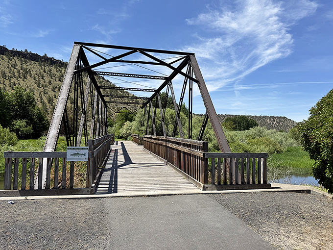 Elliot Bridge connects more than just riverbanks; it's a pathway to adventures waiting on the other side of the Crooked River.