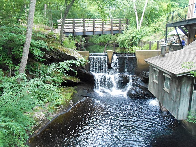 This waterfall doesn't just flow &ndash; it provides the soundtrack to Chester's quieter moments, a natural symphony just steps from downtown.