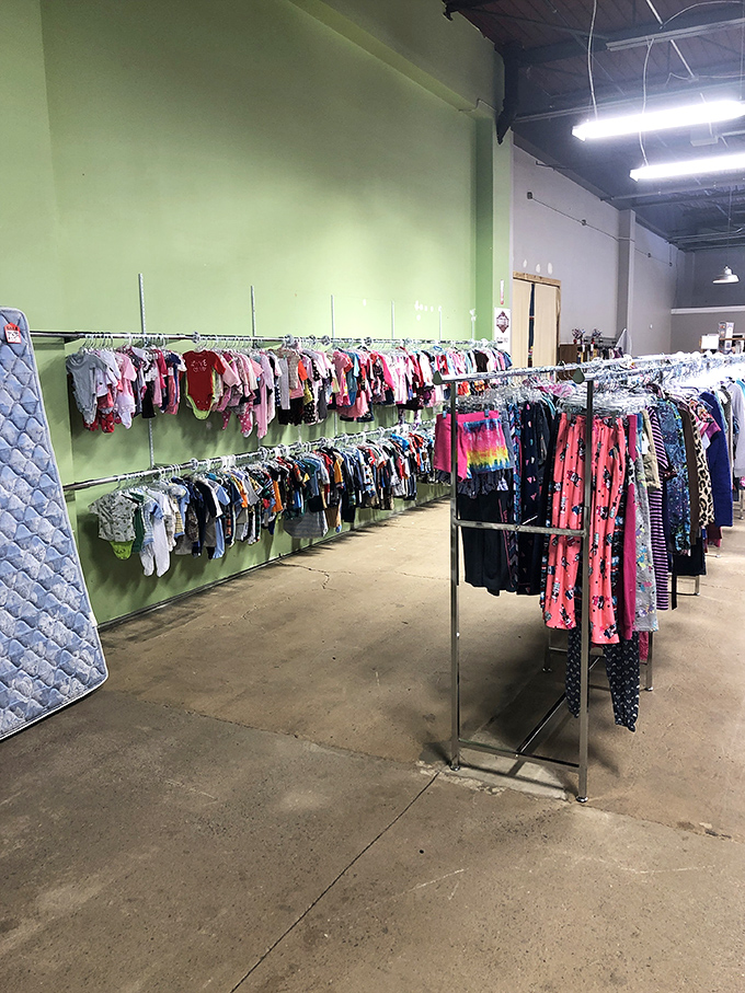 Children's clothing organized with care&mdash;tiny fashions at tiny prices. Growing kids and shrinking budgets find perfect harmony in these aisles.