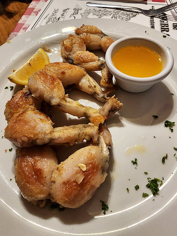 These frog legs aren't just a culinary adventure&mdash;they're a conversation starter served with a side of butter sauce and local bragging rights.