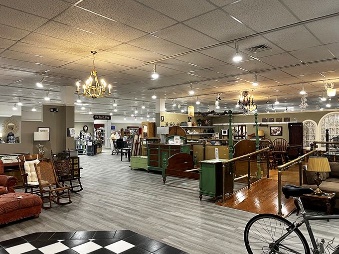 Chandeliers illuminate furniture arrangements that look like they're auditioning for a quirky indie film set &ndash; eclectic, unexpected, and oddly harmonious.