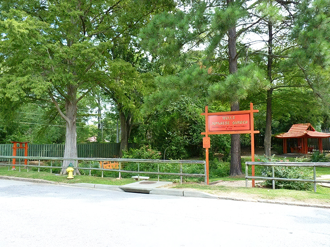 This garden entrance sign promises a journey, not just a stroll&mdash;where South Carolina and Japan create a horticultural handshake across cultures.