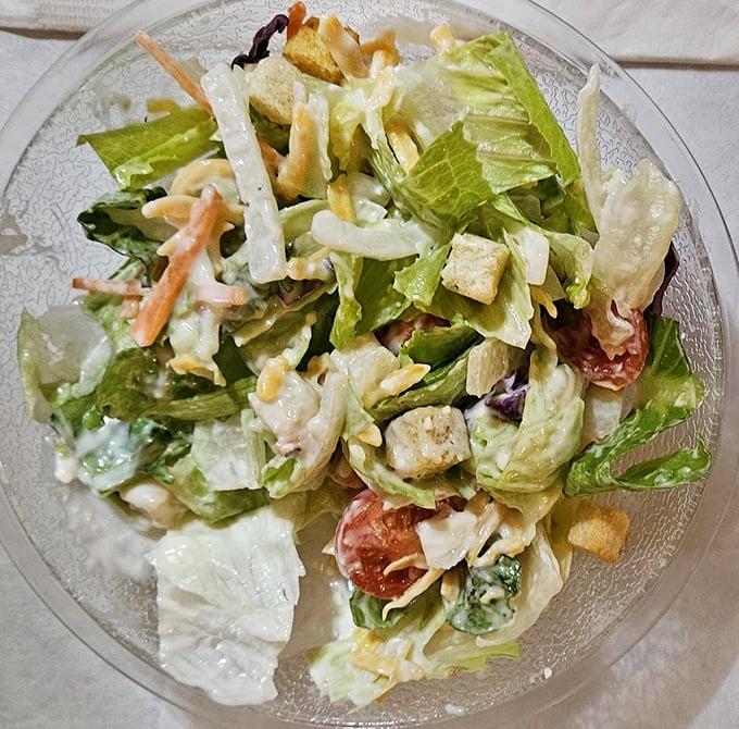 Even the garden salad gets the Maryland treatment&mdash;fresh, crisp, and substantial enough to not feel like punishment next to those crab cakes